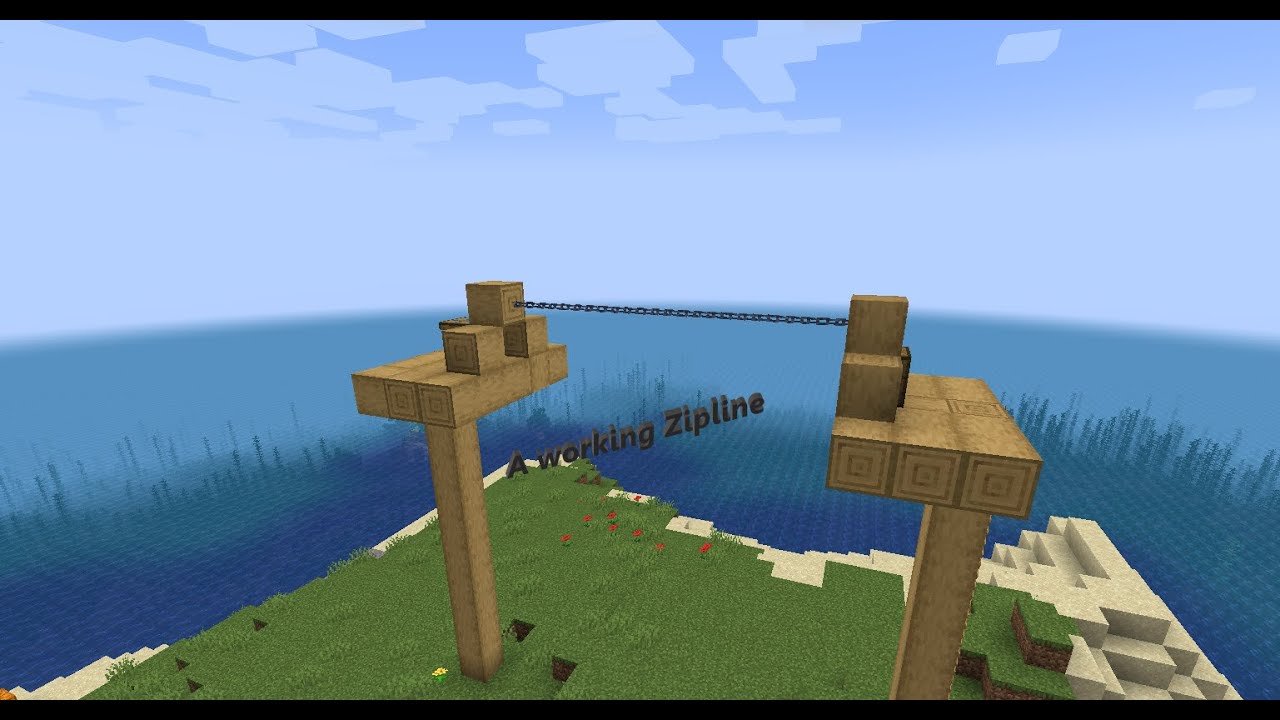 How to make working zipline in minecraft - YouTube