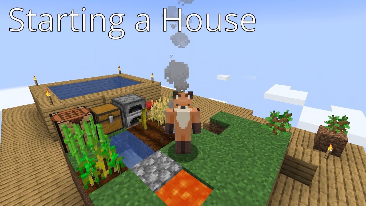 Starting a House - Skyblock Part 8 (Minecraft) - YouTube
