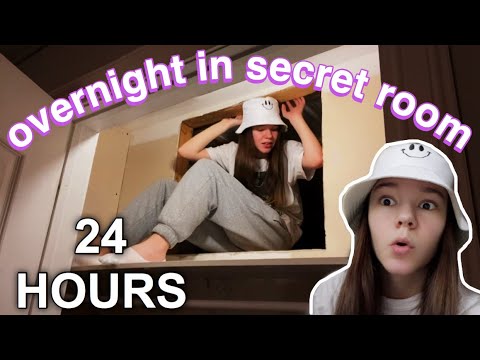 24 hours in a tiny secret room in my closet | overnight challenge