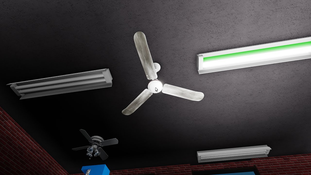 Ceiling fans running in garage ceiling fan game! Roblox - YouTube