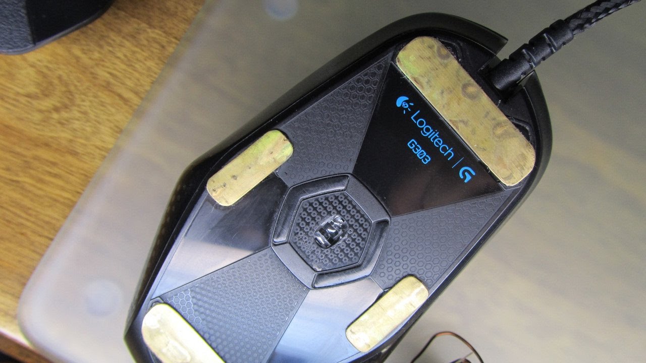 test Logitech G303 + brass mouse skates +glass mousepad // латунные ...