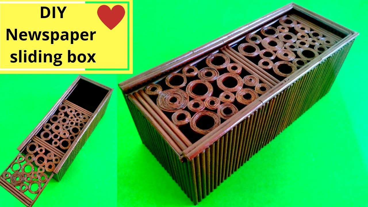 DIY Sliding box from news paper || News paper recycling idea || Iris ...