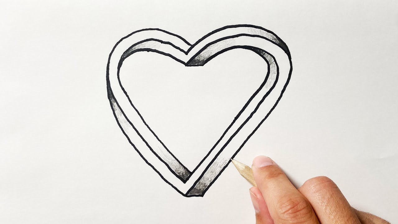 How to Draw an Impossible Heart (Optical Illusion) - YouTube
