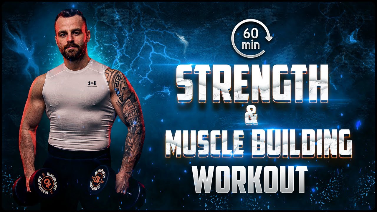 1 HOUR - MUSCLE BUILDING & STRENGTH Dumbbell Workout (Follow Along ...