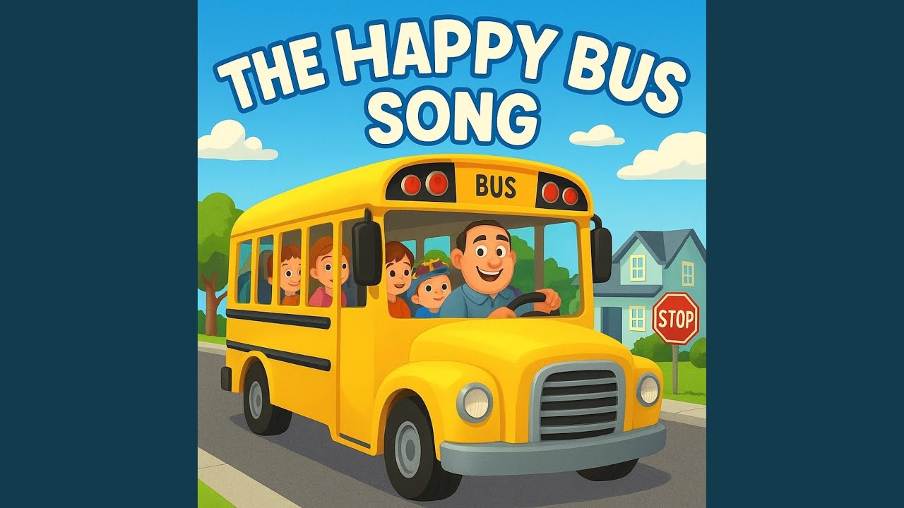 The wheels on the happy bus, fun nursery rhyme for kids - YouTube