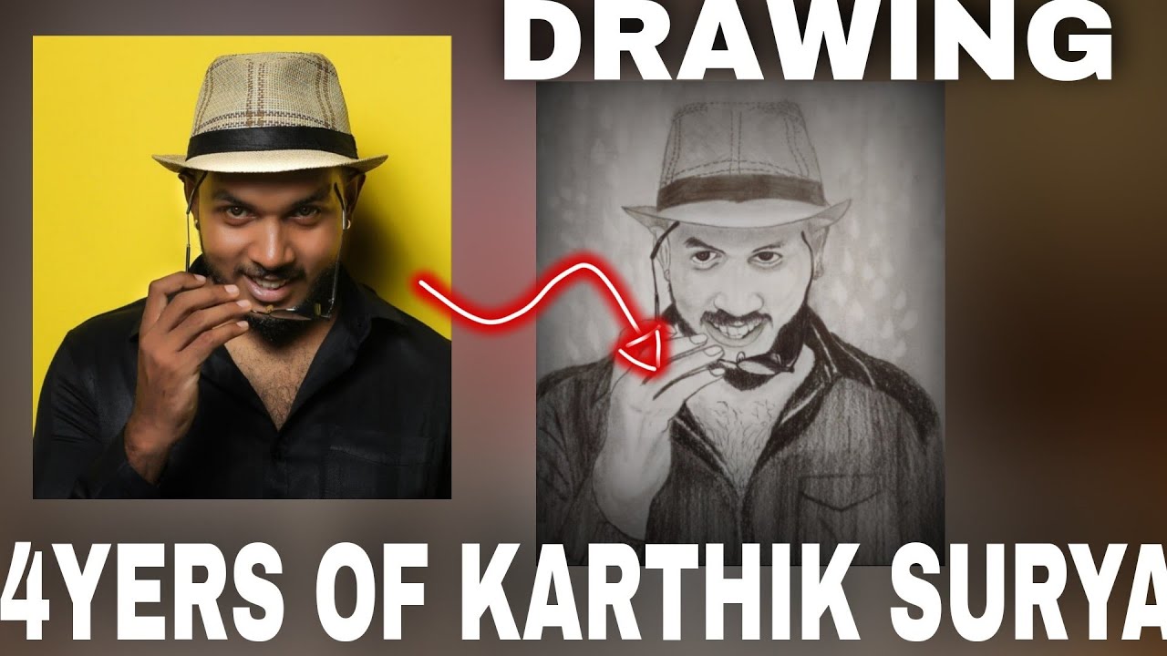 Karthik surya special drawing💥|4 yers of karthik surya|karthik surya ...