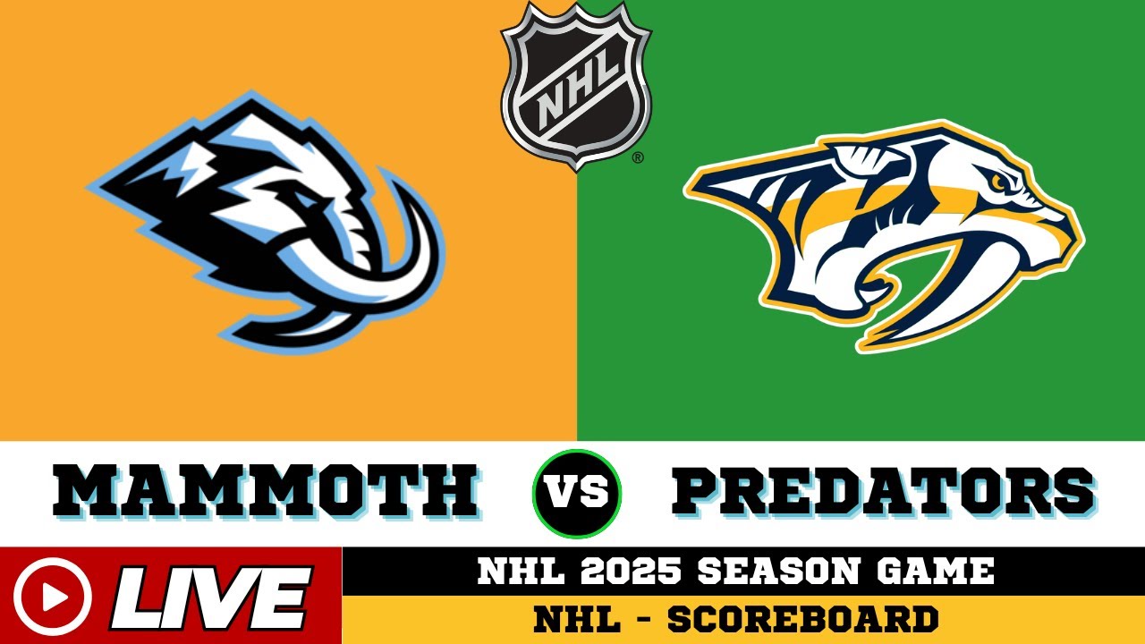 Nashville Predators Vs Utah Mammoth | NHL 2025 | NHL Live SCOREBOARD ...