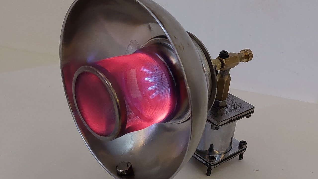 Gas Infrared Burner demo - Mini radiant flame - YouTube