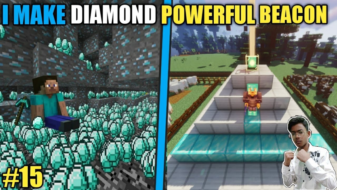 i made a diamond beacon minecraft survival #15@TechnoGamerzOfficial # ...