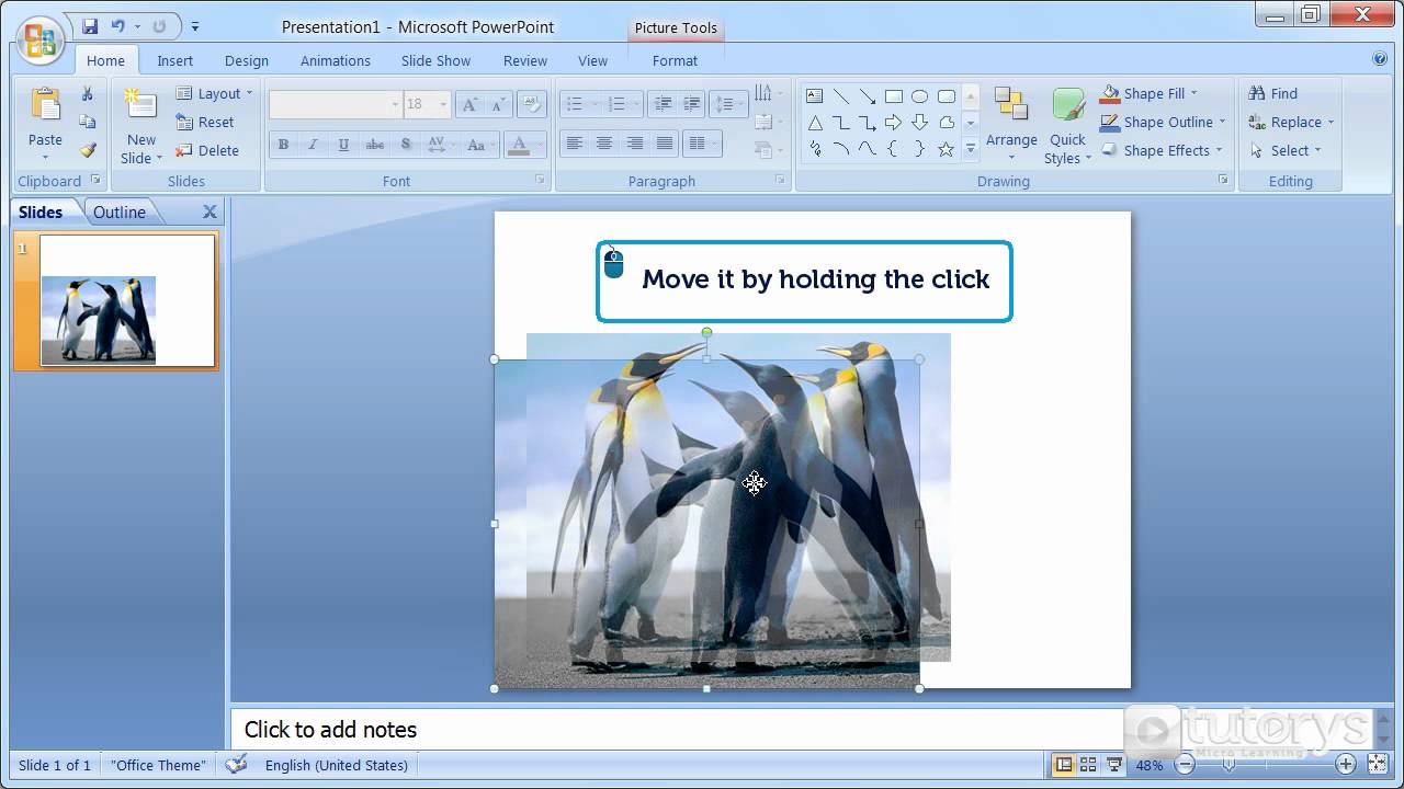 How to transform an image inserted with PowerPoint 2007? - YouTube