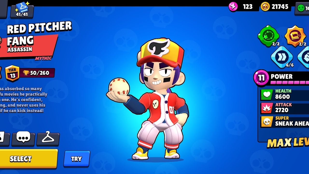 All Red Patcher Fang Skin animations In Brawl Stars! - YouTube