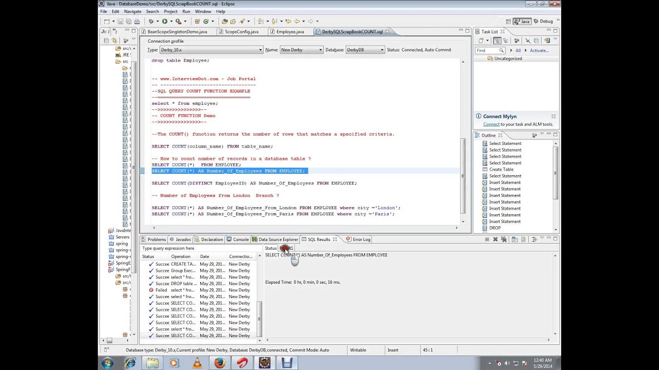 Tamil Sql Count Demo Youtube
