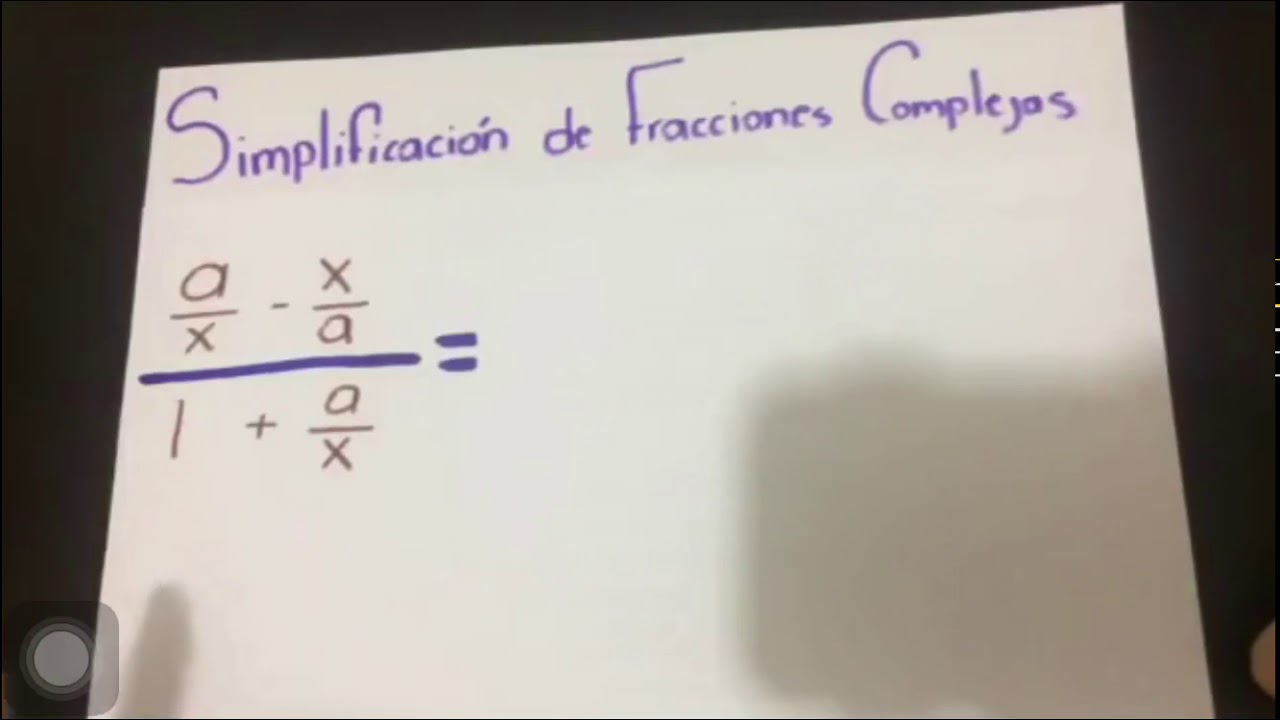 Simplificación de fracciones complejas - YouTube