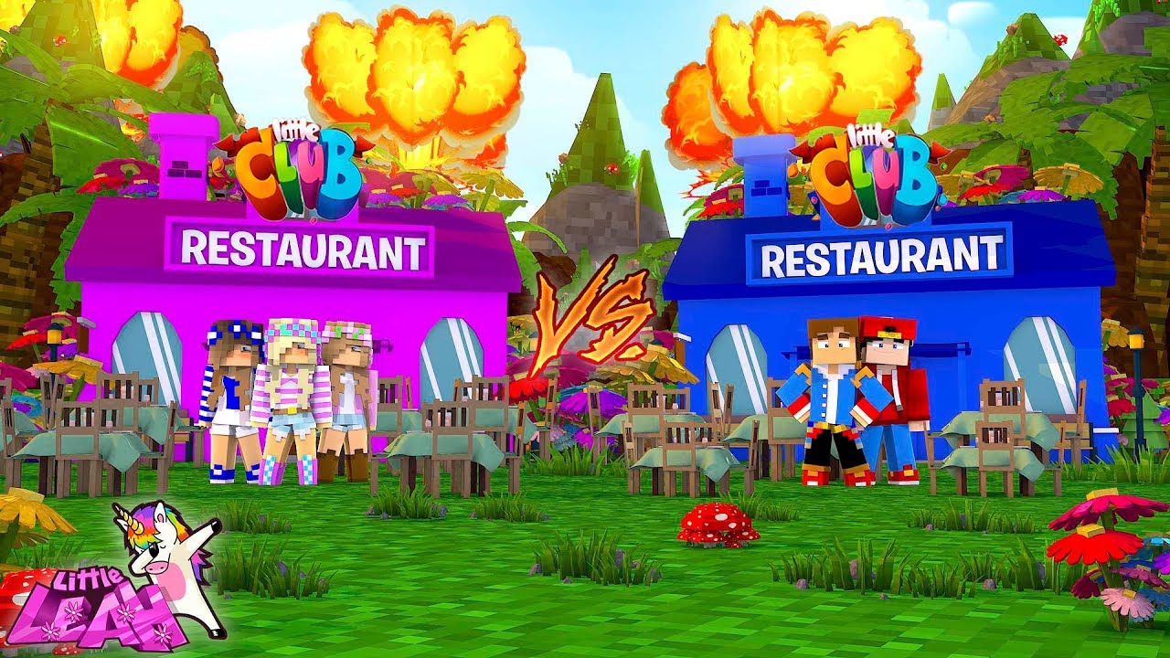 Minecraft Little Leah Plays - LITTLE CLUB GIRLS RESTAURANT VS LITTLE ...
