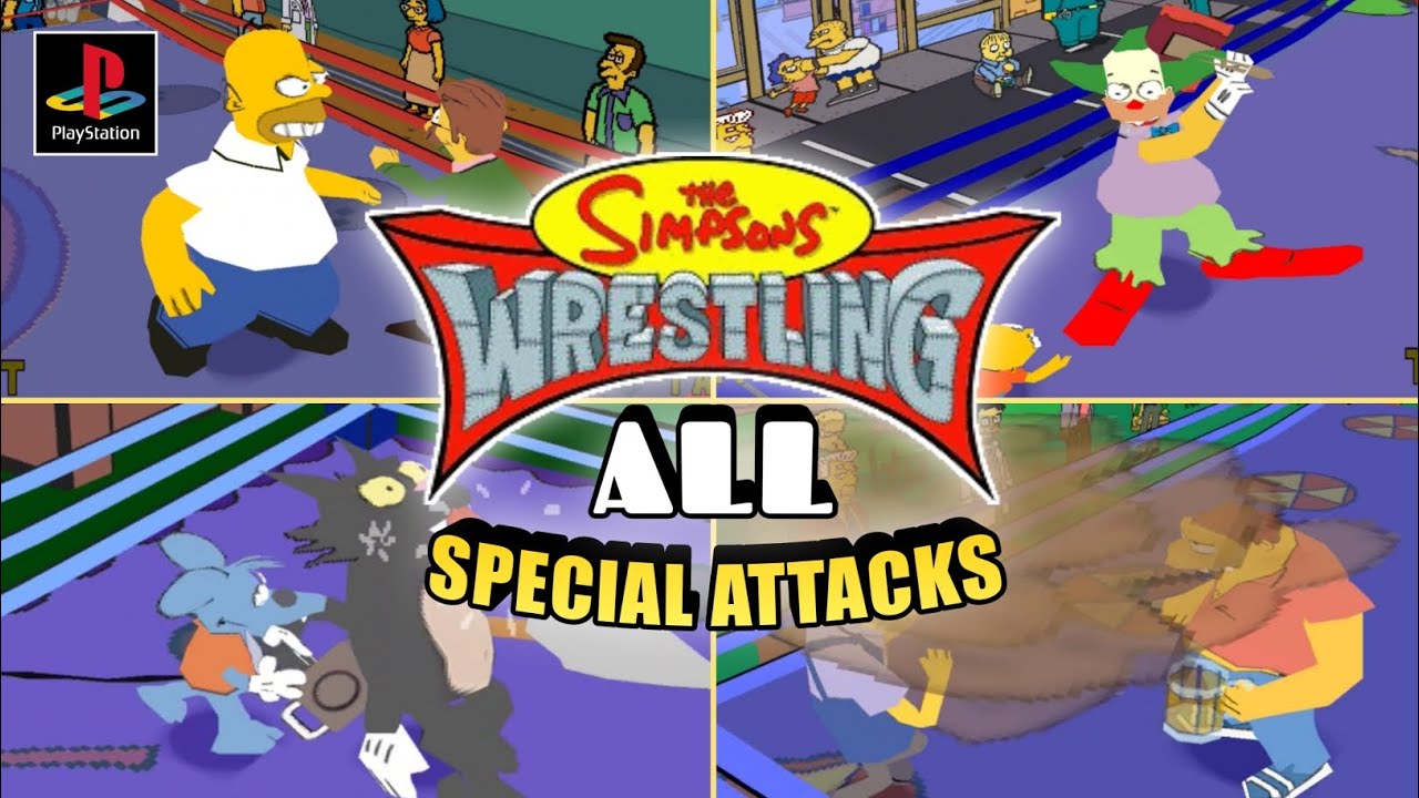 The Simpsons Wrestling - All Special Attacks | PS1 - YouTube