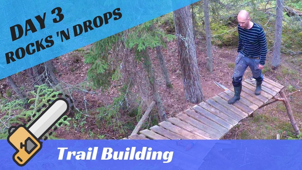 MTB Enduro Trail Building - Rocks & Drops (part 3) - YouTube