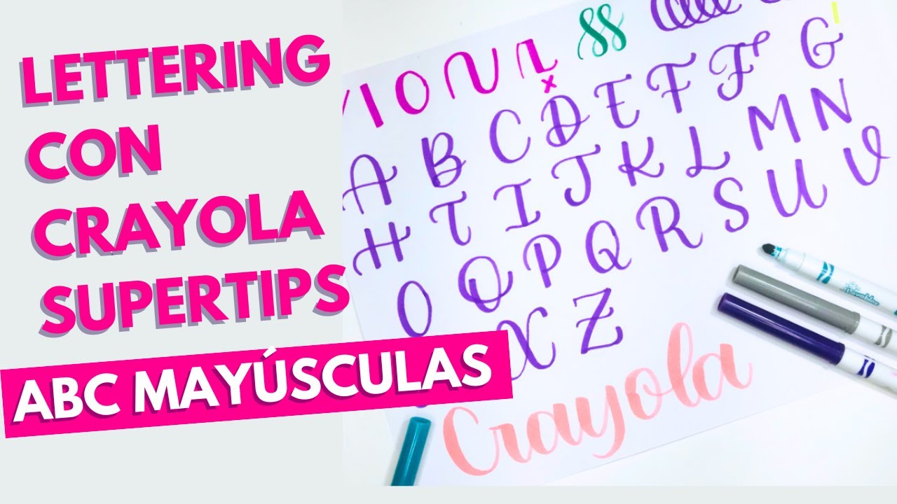 LETTERING CON CRAYOLA SUPERTIPS Abecedario MAYÚSCULA @alebulettering ...