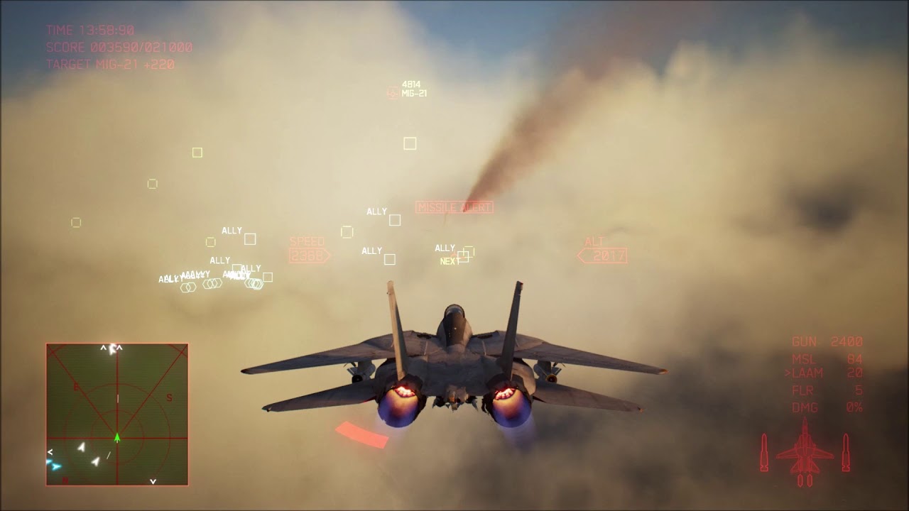 Ace combat 7 mission 15 1/3 (F-14) - YouTube