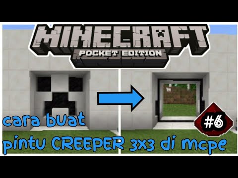 Cara buat PINTU MUKA CREEPER 3x3 di Minecraft PE |Redstone_Tutorial_#6 ...