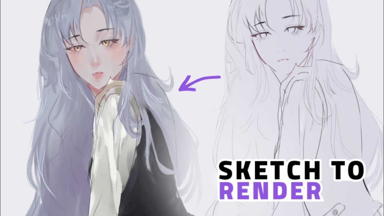 sketch to render (*゜Q゜*) full process digital art [ibis paint ...