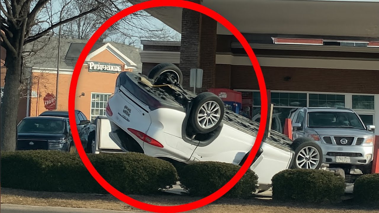 Car Flipped Over in Parking Lot?!! Can They Flip It Back Over? - YouTube