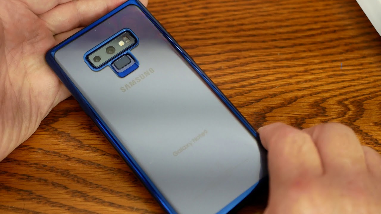 Torras Note 9 clear blue case with blue trim. - YouTube