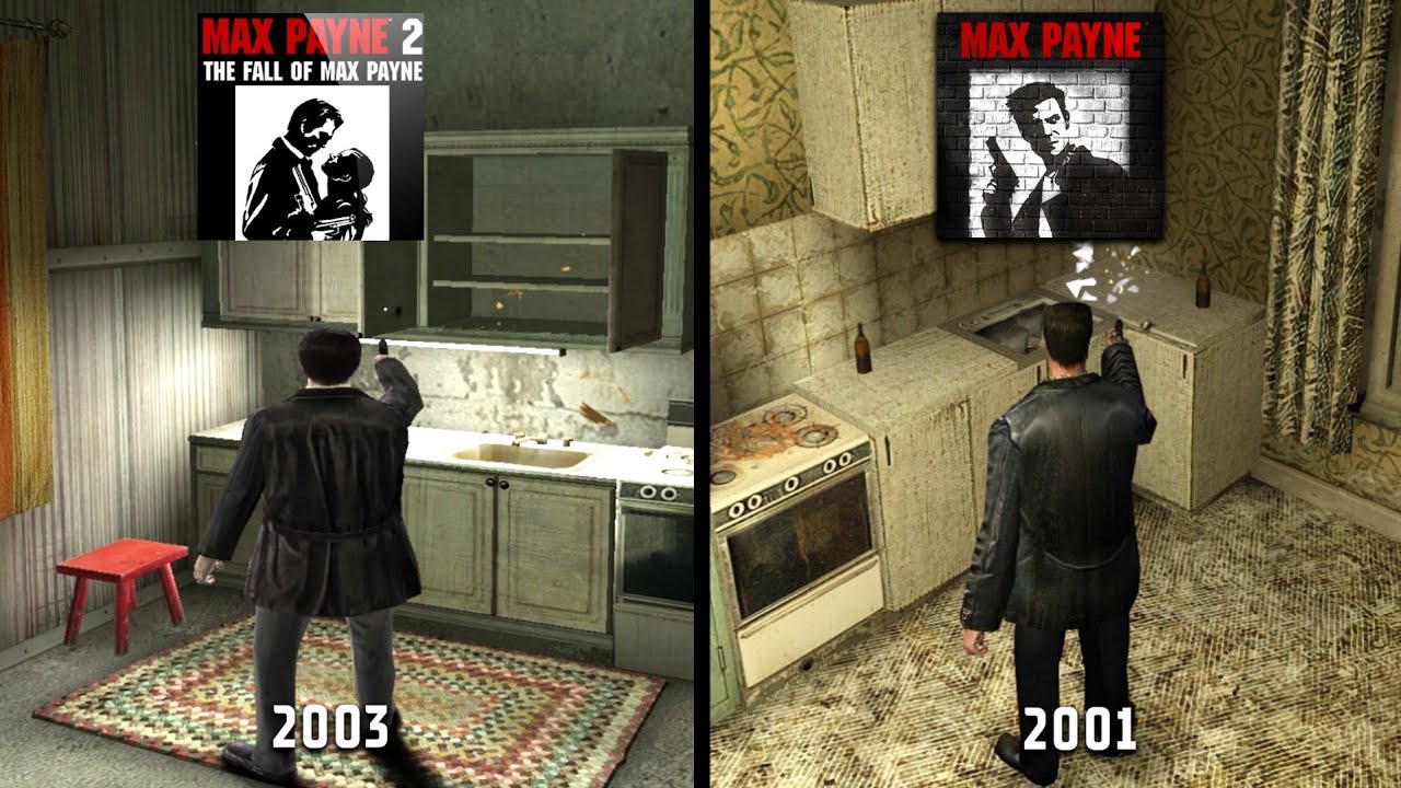 Max Payne vs Max Payne 2 - Physics and Details Comparison - YouTube