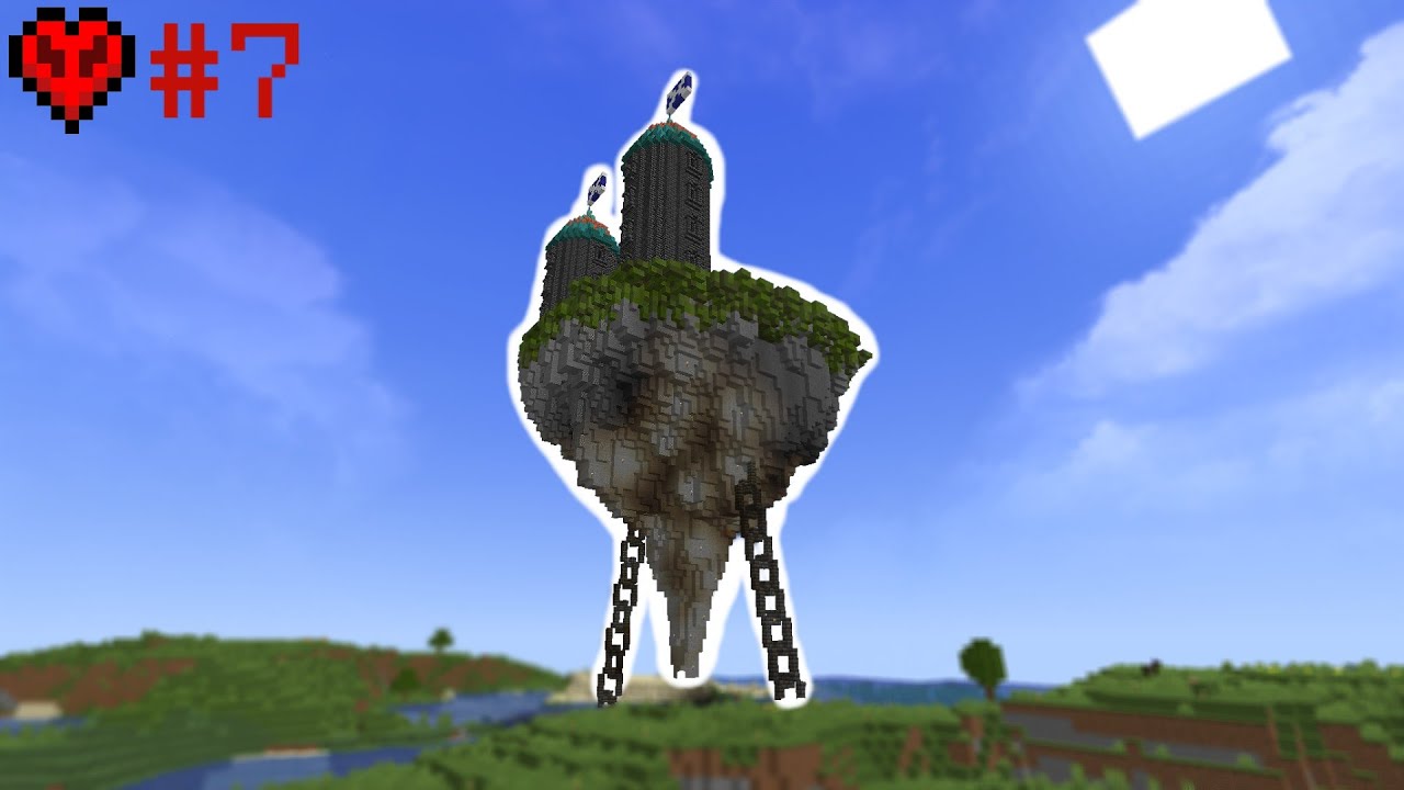 I built a massive floating island in Hardcore Minecraft!! || #7 - YouTube