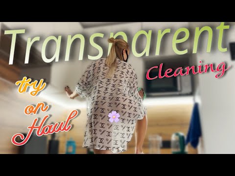 [4k Housewife] ♥️ Transparent Cleaning | how to Clean Kitchen | try on Haul 