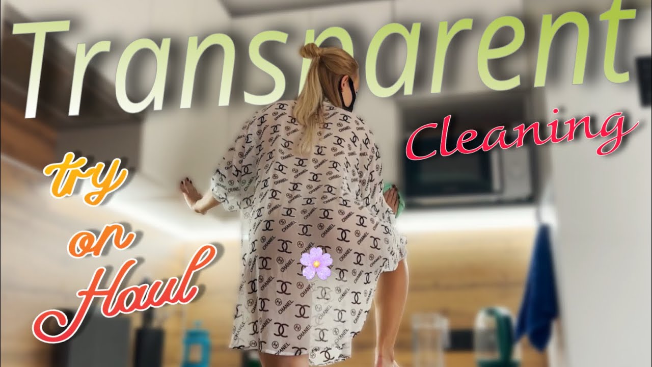 [4k Housewife] ♥️ Transparent Cleaning | how to Clean Kitchen | try on ...