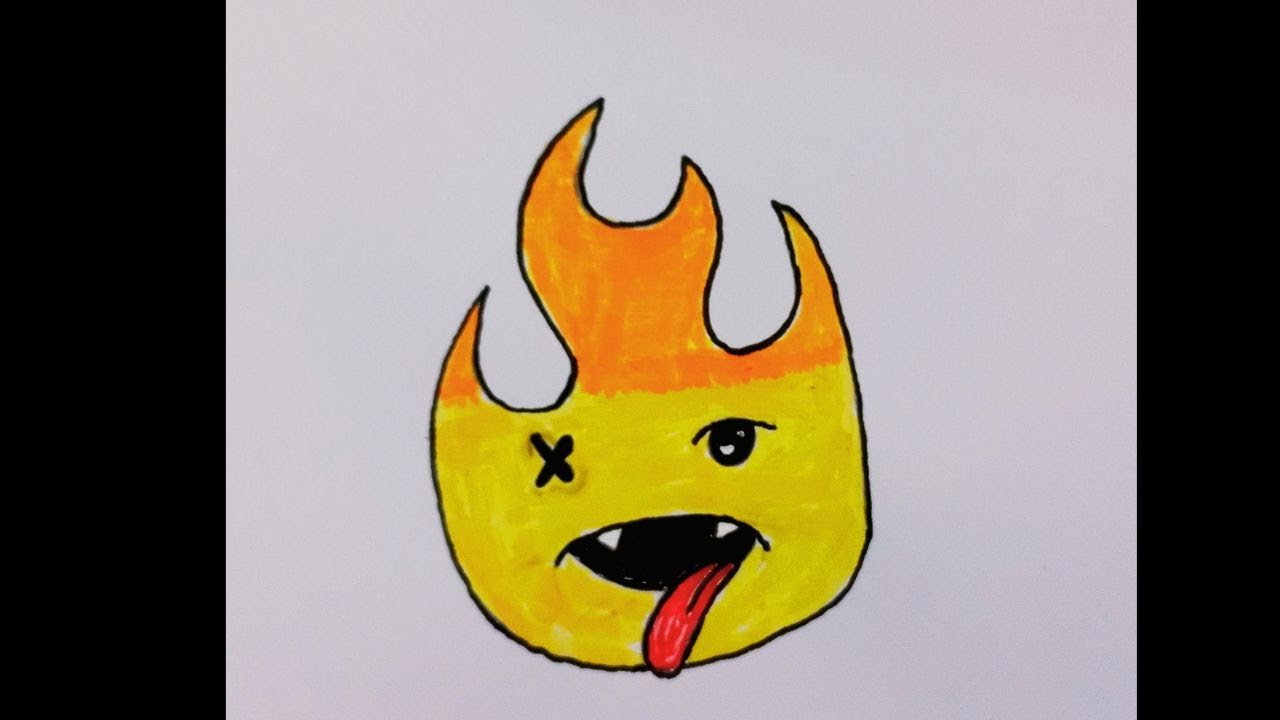 How to Draw an Easy Flame Face | Fire Drawing Step by Step | Easy ...