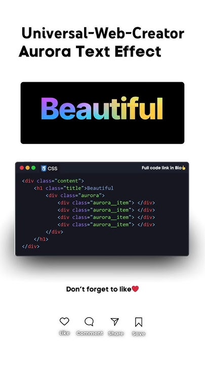 #aurora #texteffect #himsingh #coding #webdesign #mrbeast #css #webdevelopment - YouTube