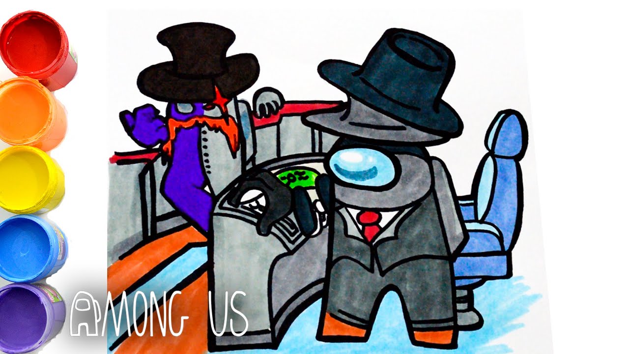 How to draw The Airship, MAP of Among Us | Cómo dibujar El dirigible ...