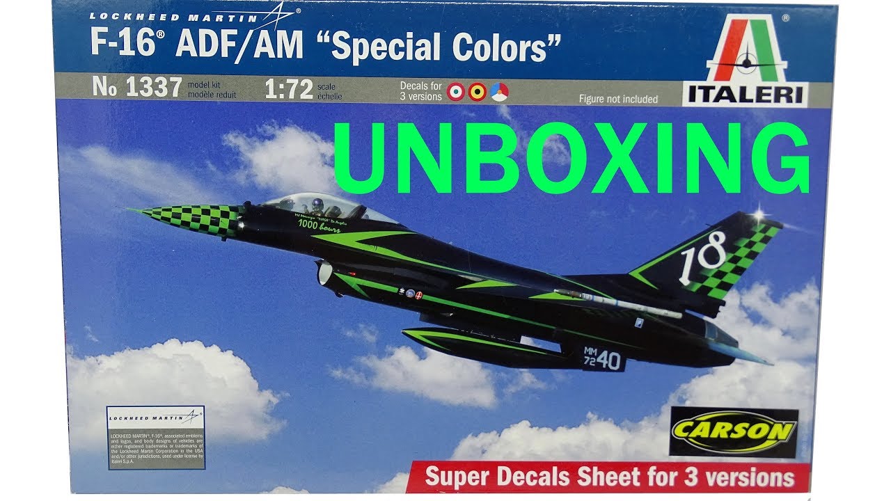 ITALERI F-16 ADF/AM "Special Colors" 1/72 [Unboxing] - YouTube
