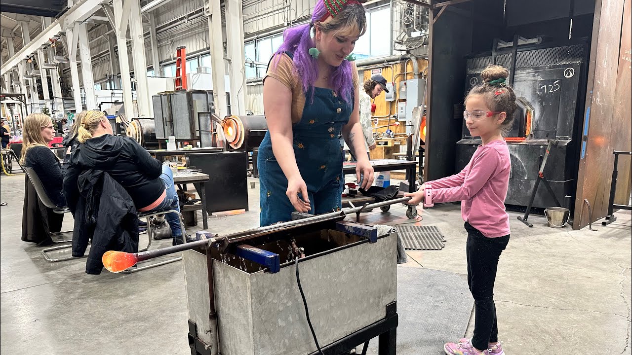 Portland With Penelope: Glass Blowing at Elements Glass - YouTube