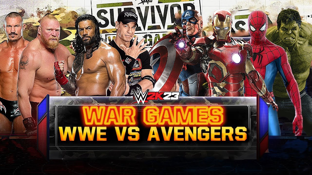 Team WWE vs Team Avengers War Games Match! - WWE 2K23 - YouTube