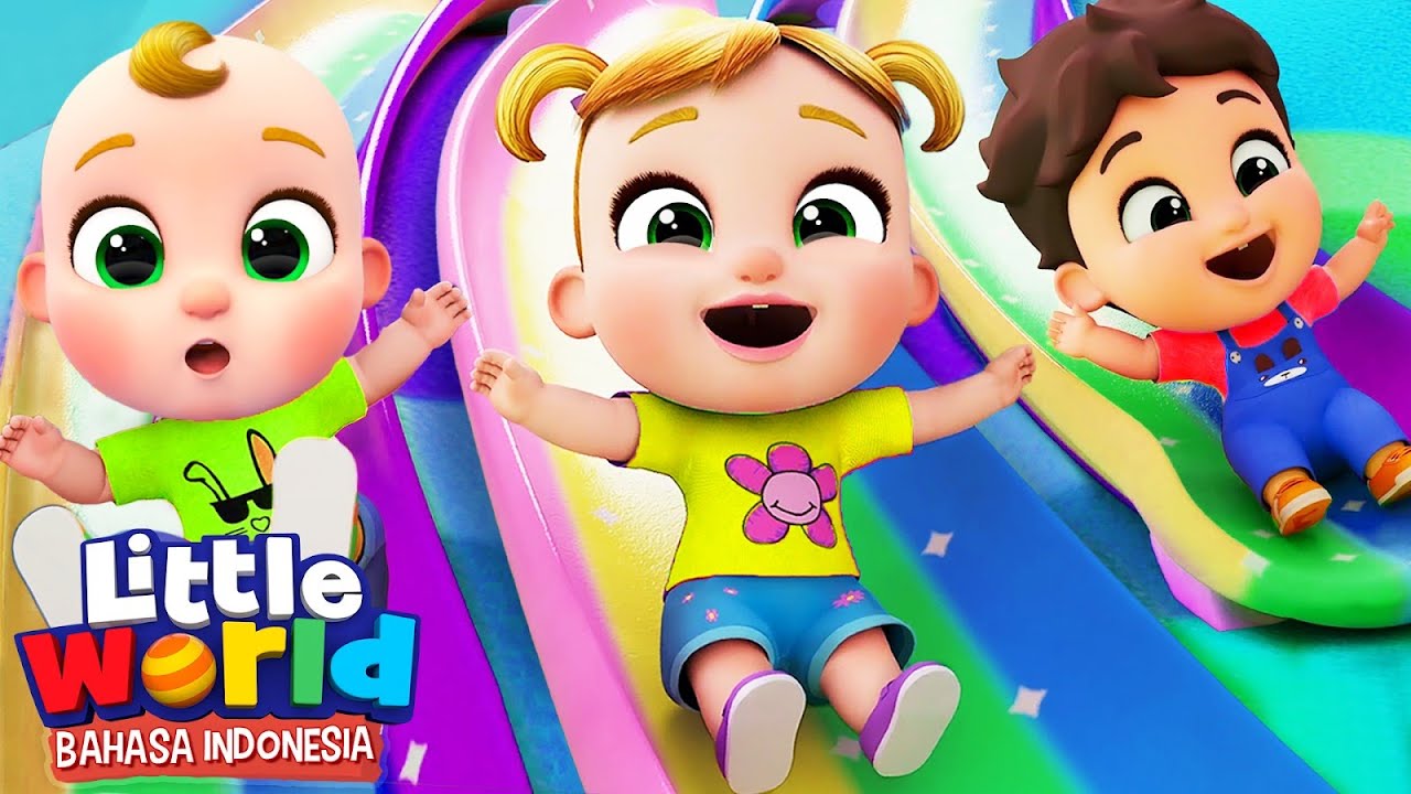Ada Sepuluh Bayi Bermain Perosotan | Kartun Anak | Little World Bahasa ...