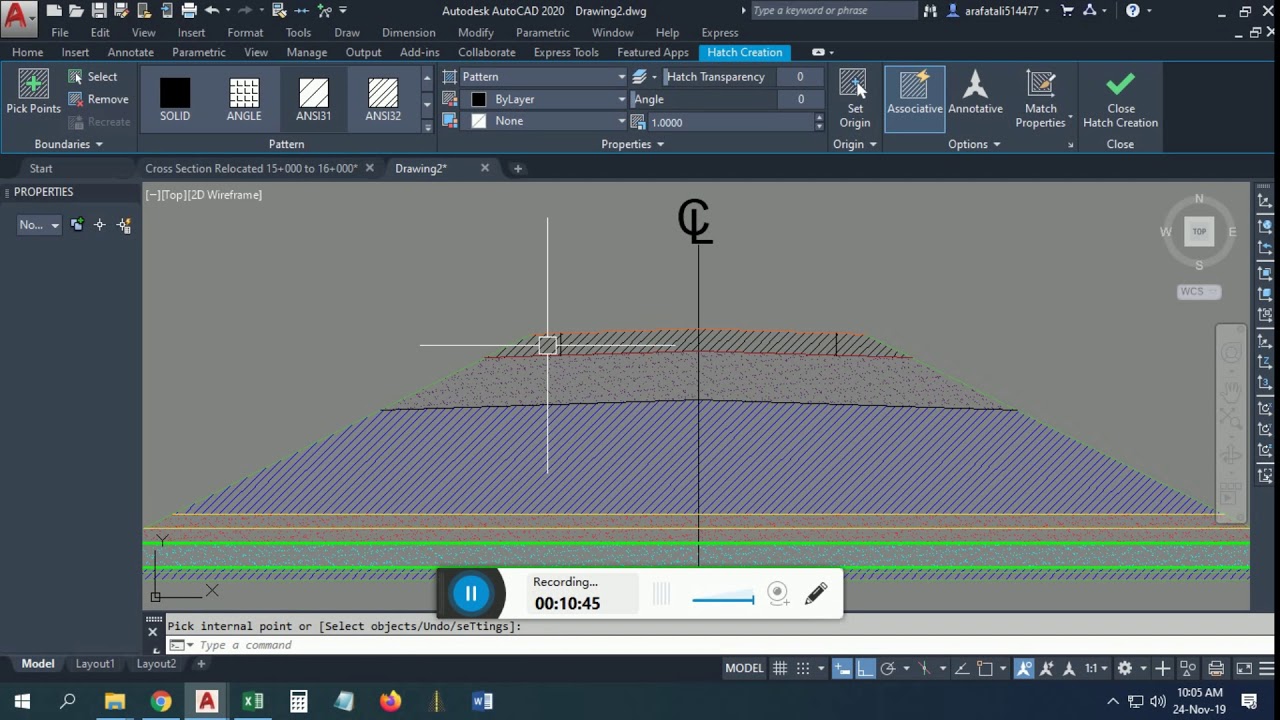 How to Draw & Modify a Cross Section for Alignment 1st to Last. - YouTube