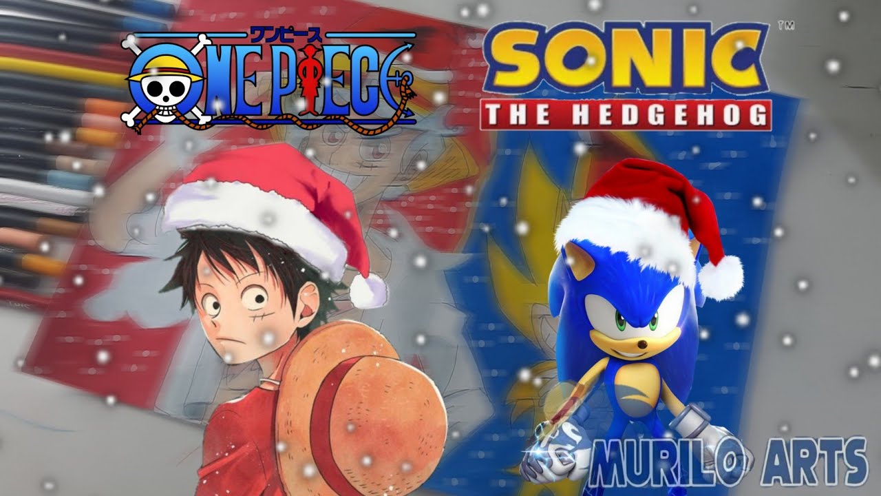 Speed drawing Sonic and Luffy - Fanart [ One Piece/Sonic the hedgehog ...
