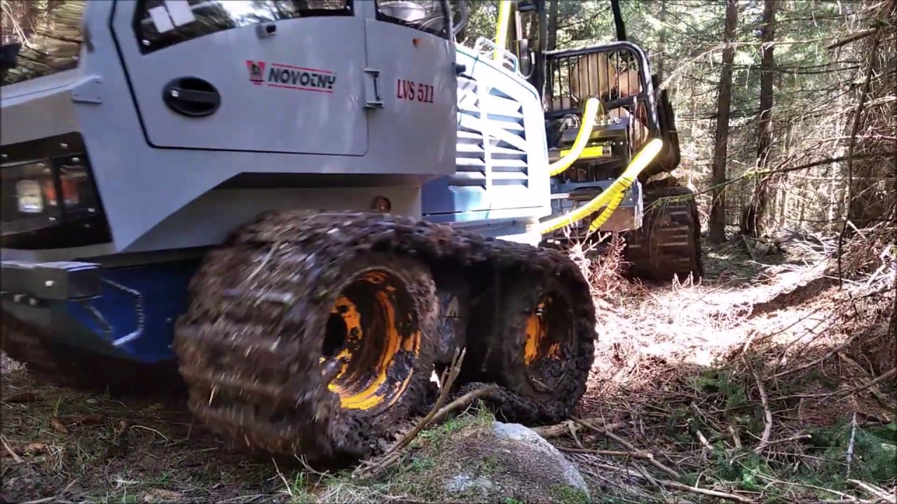 Forwarder LVS 511 on flotation tracks - YouTube