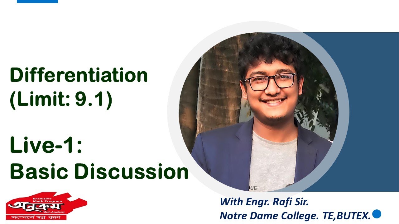1. Limit: Basic Discussion (HSC Math 1st Paper): By Engr. Rafi Sir. Ref ...