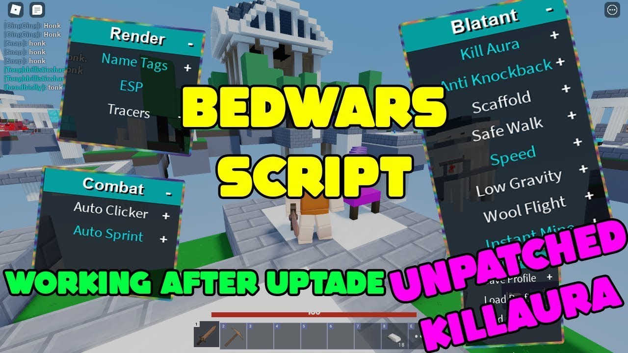Roblox Bedwars Hack Script Kill Aura Fly Autofarm Tp Esp Youtube