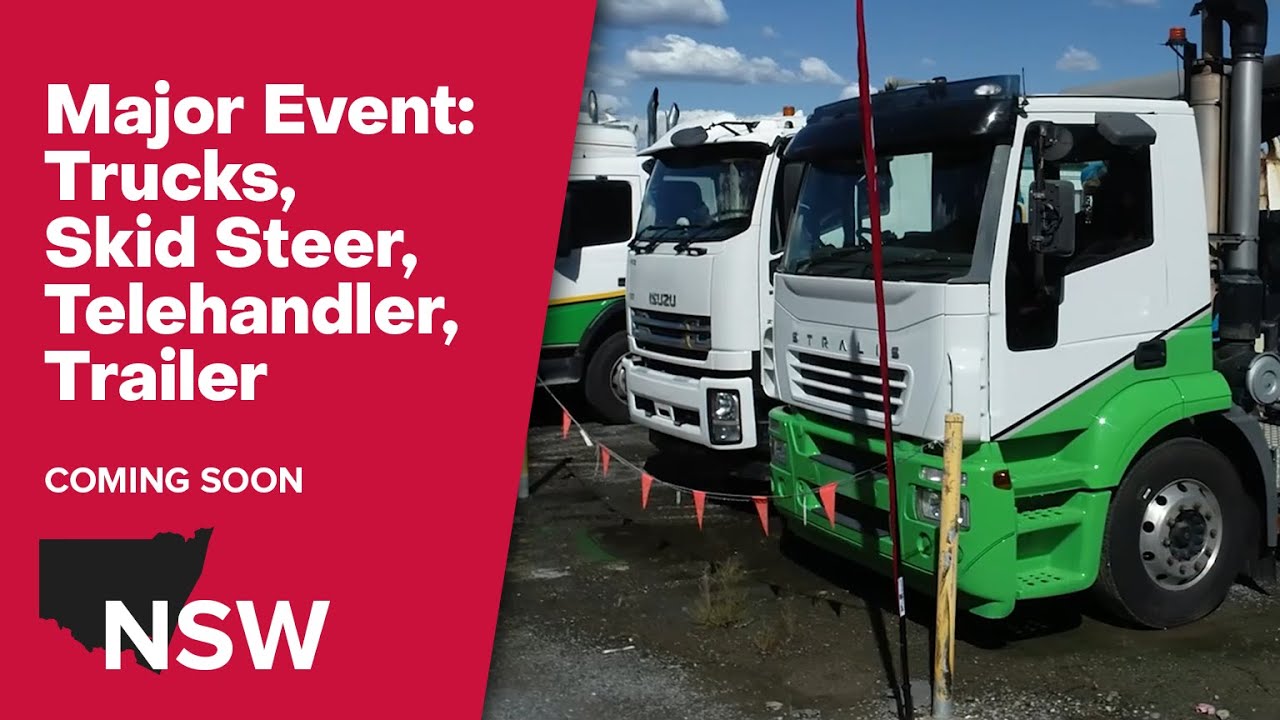 Major Event: Trucks, Skid Steer, Telehandler, Trailer - NSW - YouTube