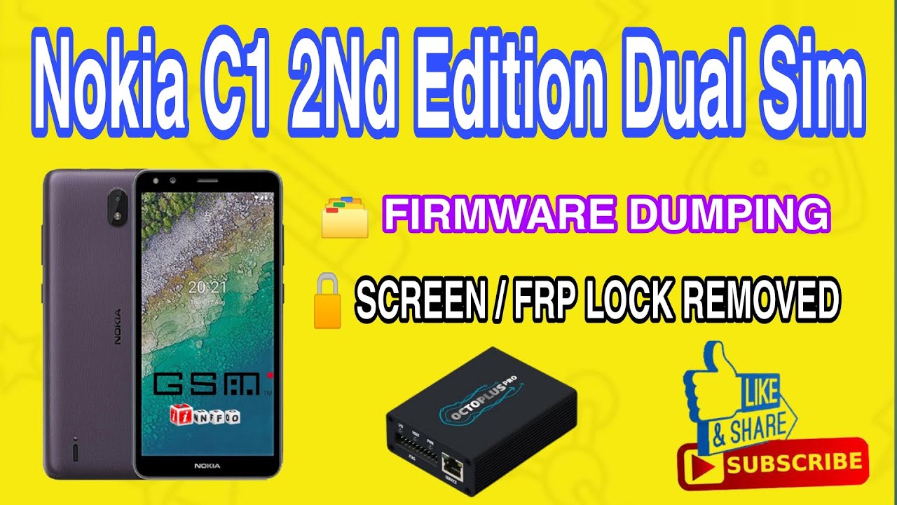 TA-1380 /88 Nokia C1 2nd Edition SCREEN and FRP LOCK REMOVE FIRMWARE ...