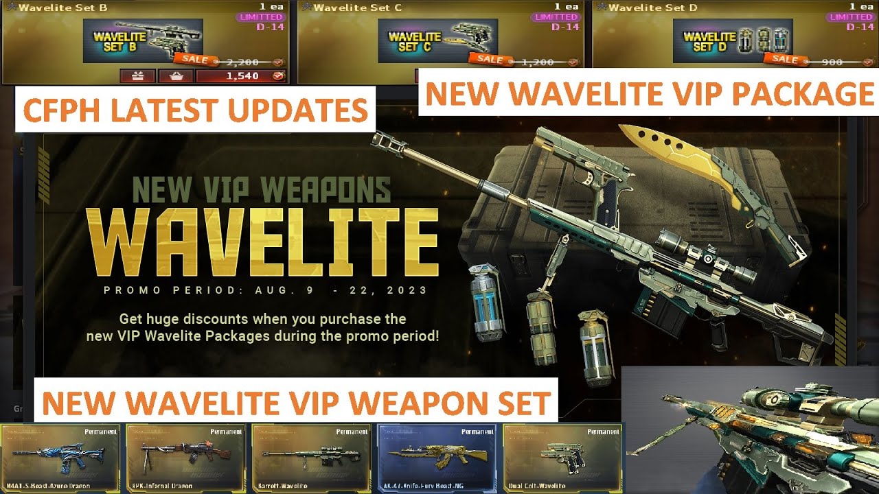 NEW WAVELITE VIP WEAPON SET & WAVELITE VIP GARNET LOTTO CROSSFIRE PH ...