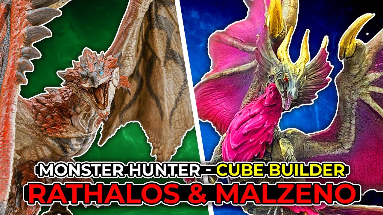Monster Hunter Cube Builders 3 figures in ONE video! Rathalos Malzeno ...