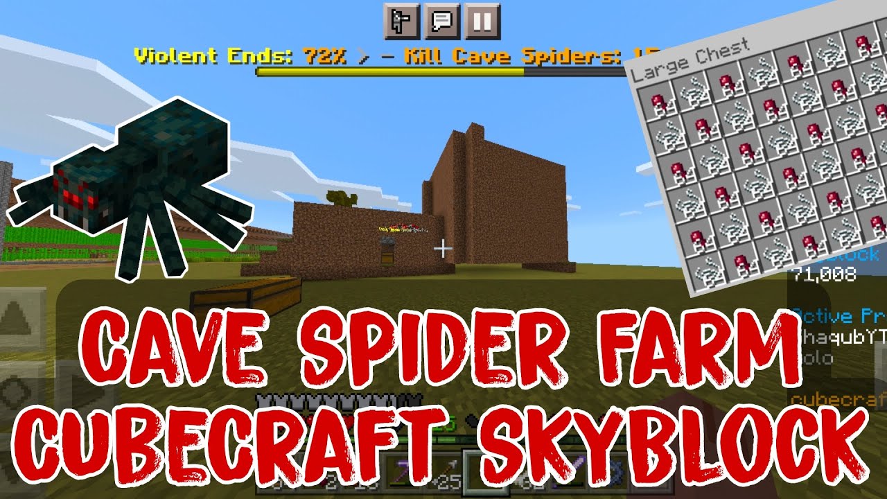 Cave Spider Spawner Farm Tutorial - Minecraft Skyblock Cubecraft ...