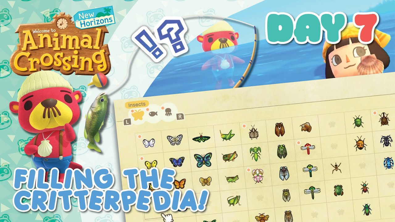 day 7 | 🌱animal crossing | 🐟adding critters to our critterpedia! | no ...