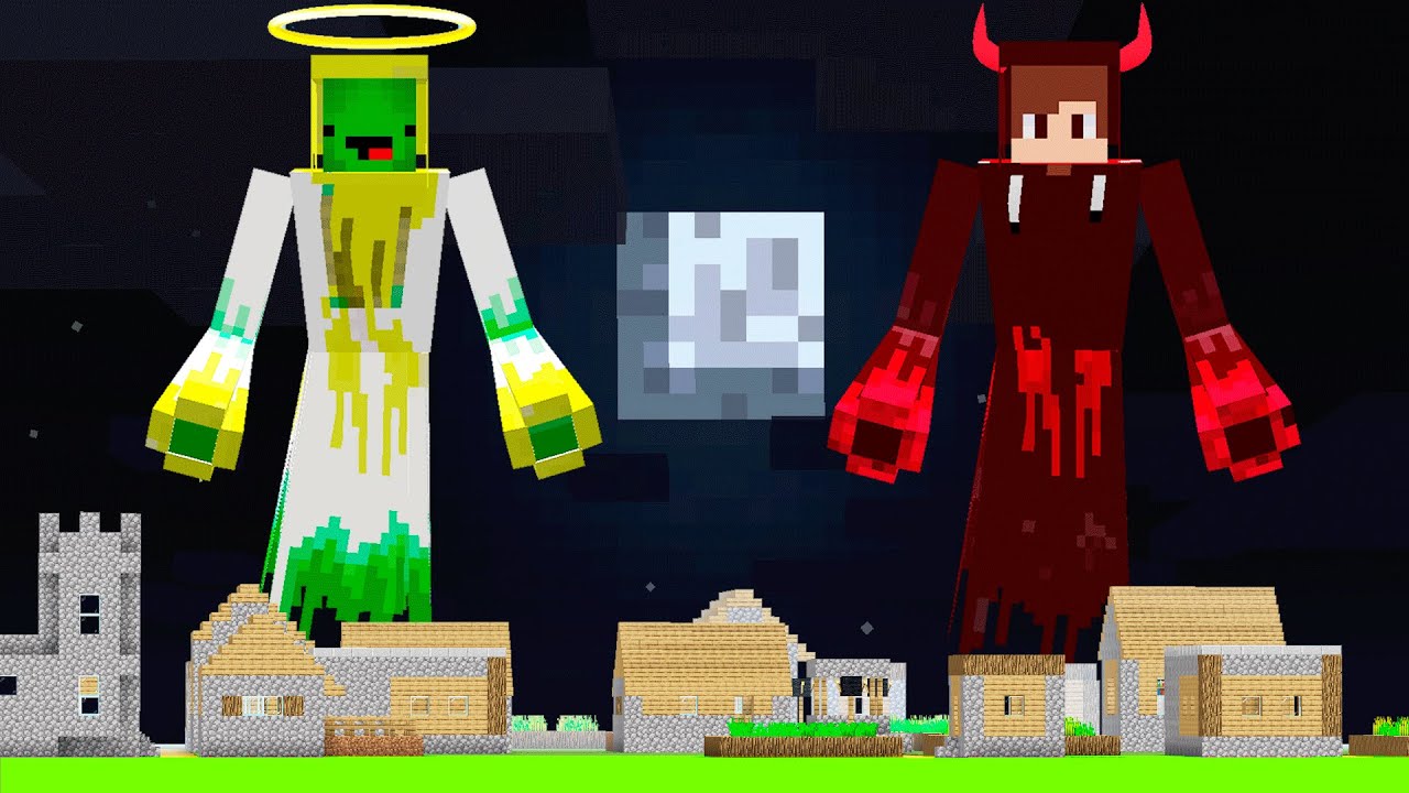 JJ and Mikey Become Devil and Angel GHOSTS and ATTACK THE VILLAGE in ...