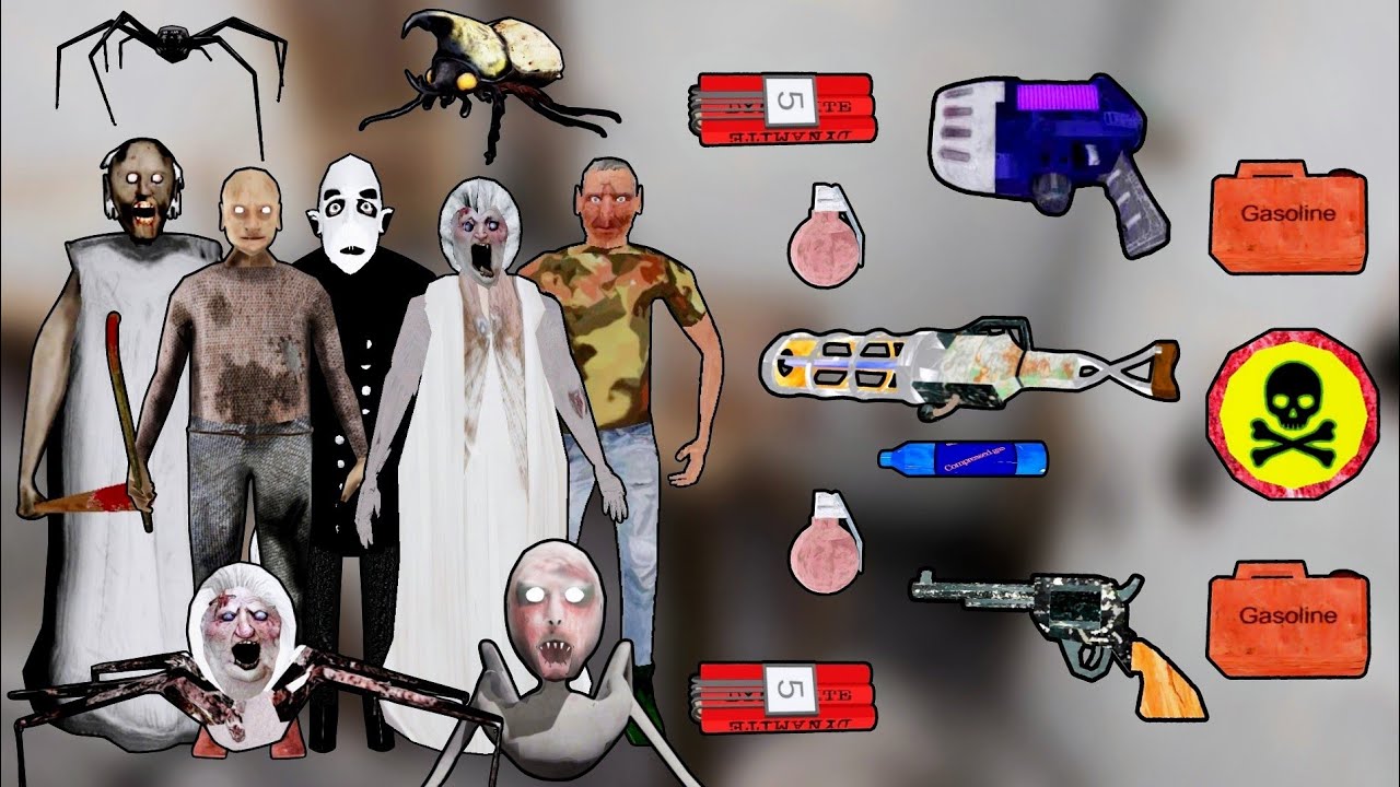 All Overpowered Weapons Vs All Enemies In Granny Remake Games With The ...